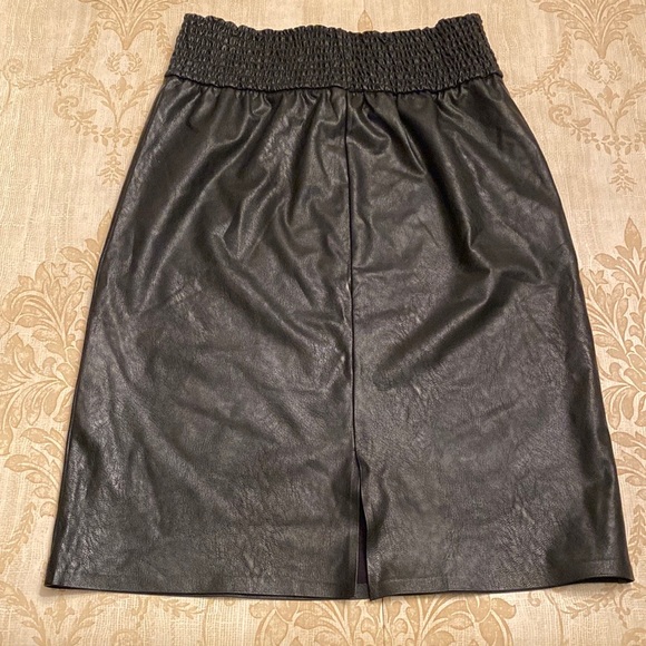 Commando | Skirts | Commando Nwt Black Faux Leather Skirt With Smocked ...
